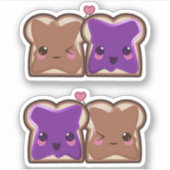 Peanut Butter and Jelly BBF's Kawaii Stickers | Zazzle