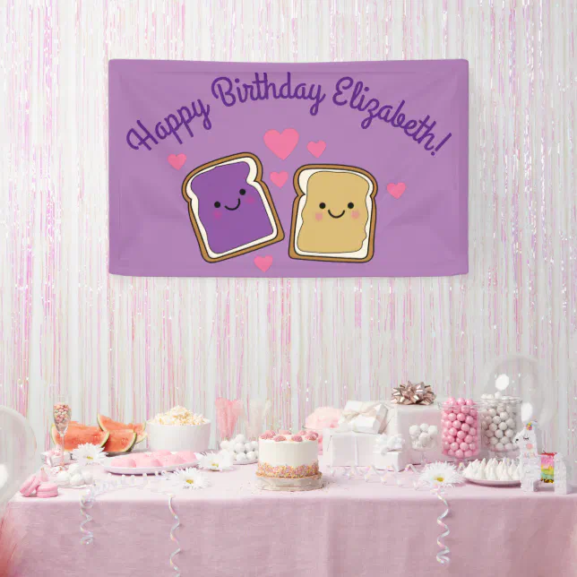 Peanut Butter and Jelly Birthday Party PBJ Banner | Zazzle