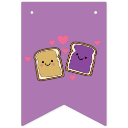 Peanut Butter and Jelly Birthday Party PBJ Bunting Flags | Zazzle
