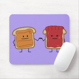 Peanut Butter and Jelly Fist Bump friends toast Mouse Pad | Zazzle