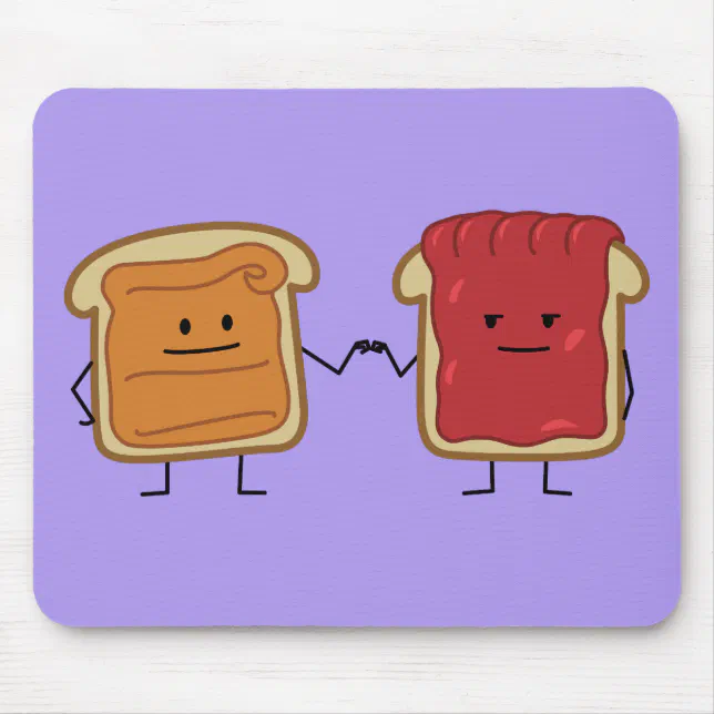 Peanut Butter and Jelly Fist Bump friends toast Mouse Pad | Zazzle