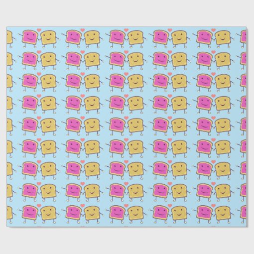 Peanut Butter and Jelly Pals Wrapping Paper | Zazzle