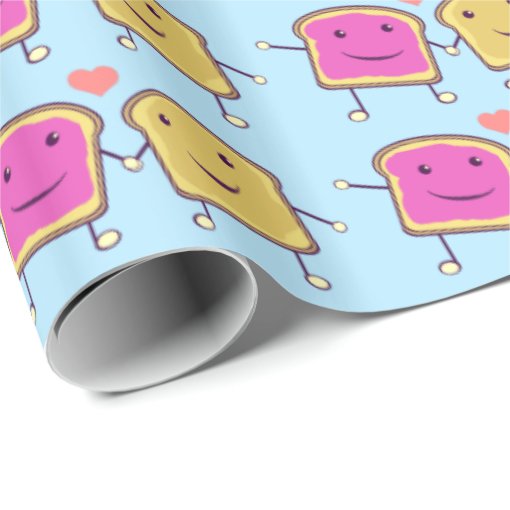 Peanut Butter and Jelly Pals Wrapping Paper | Zazzle