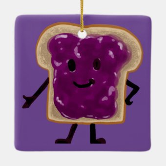 Peanut Butter and Jelly Sandwich Buddies Ceramic Ornament | Zazzle