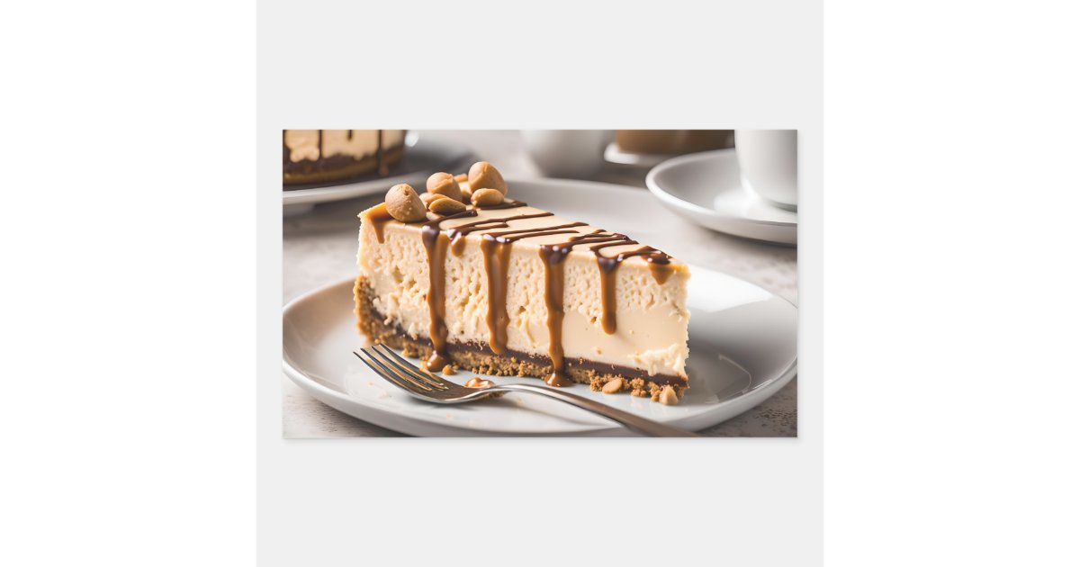 Peanut Butter Cheesecake Rectangular Sticker | Zazzle