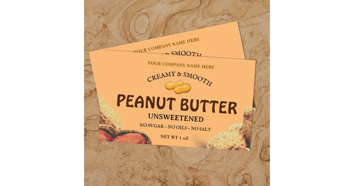 Peanut Butter Custom Label Sticker | Zazzle