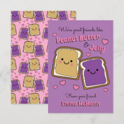Peanut Butter Jelly Classroom Valentine PBJ Card | Zazzle