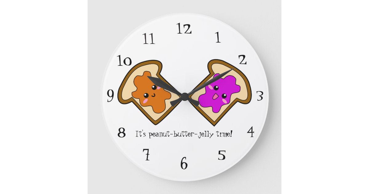Peanut-butter-jelly Time Wall Clock | Zazzle
