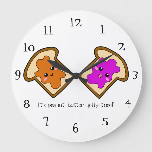 Peanut-butter-jelly Time Wall Clock | Zazzle