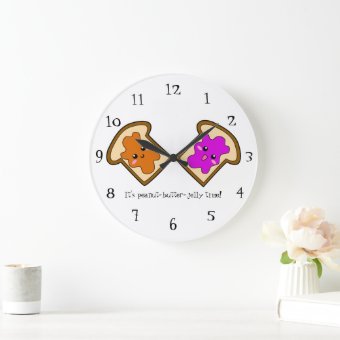 Peanut-butter-jelly Time Wall Clock | Zazzle