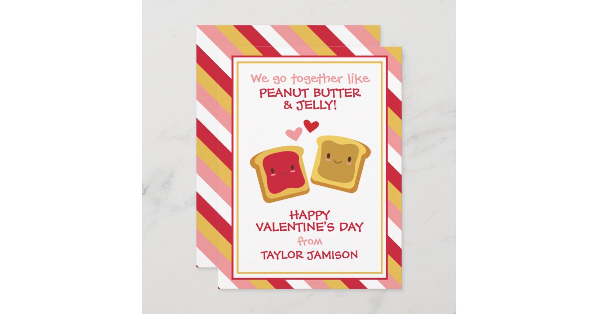 Peanut Butter & Jelly Valentine's Day Card | Zazzle