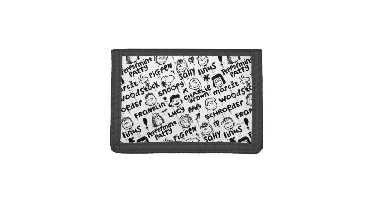Peanut Characters Graffiti Pattern Trifold Wallet | Zazzle