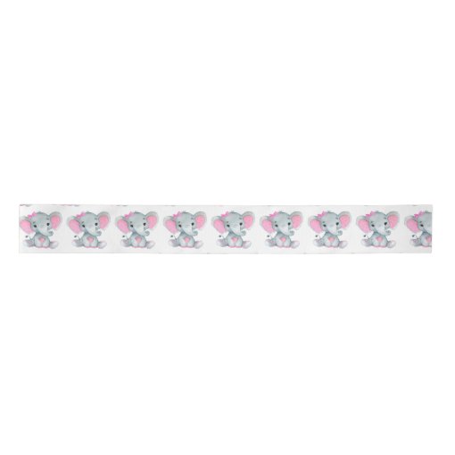 Peanut Elephant Satin Ribbon Spool Pink Bow | Zazzle