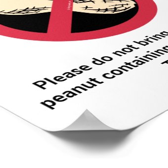 Peanut Free Classroom Customized Allergy School Poster | Zazzle