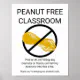 Peanut Free Classroom Sign School No Peanut Symbol | Zazzle