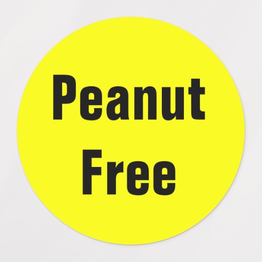 Peanut Free Food Allergy Restaurant School Labels | Zazzle