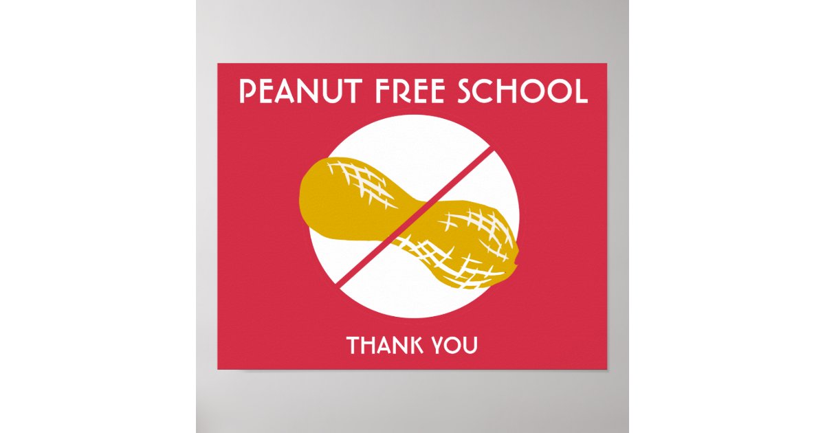 Peanut Free School Sign for School or Daycare | Zazzle