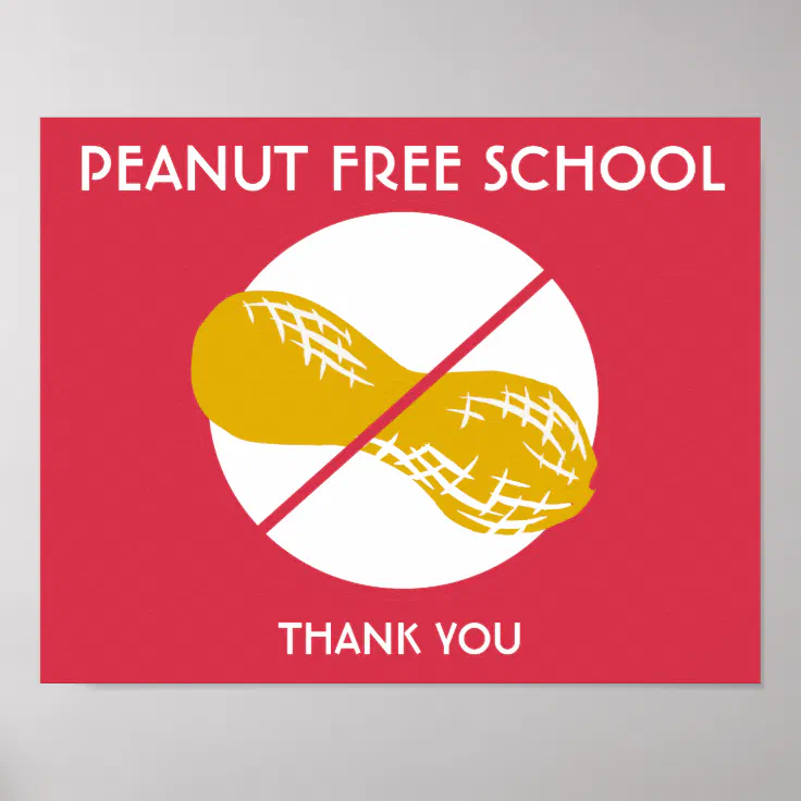 Peanut Free School Sign for School or Daycare | Zazzle