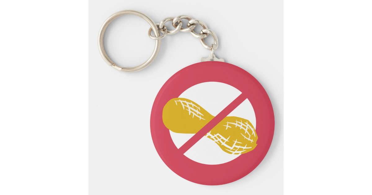 Peanut Free Symbol Red No Peanuts Allergy Kids Keychain | Zazzle.com