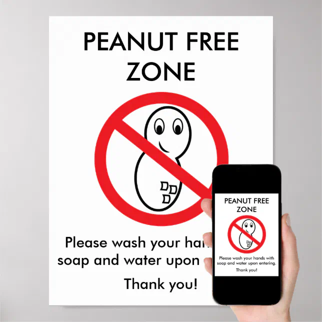 Peanut Free Zone Poster | Zazzle