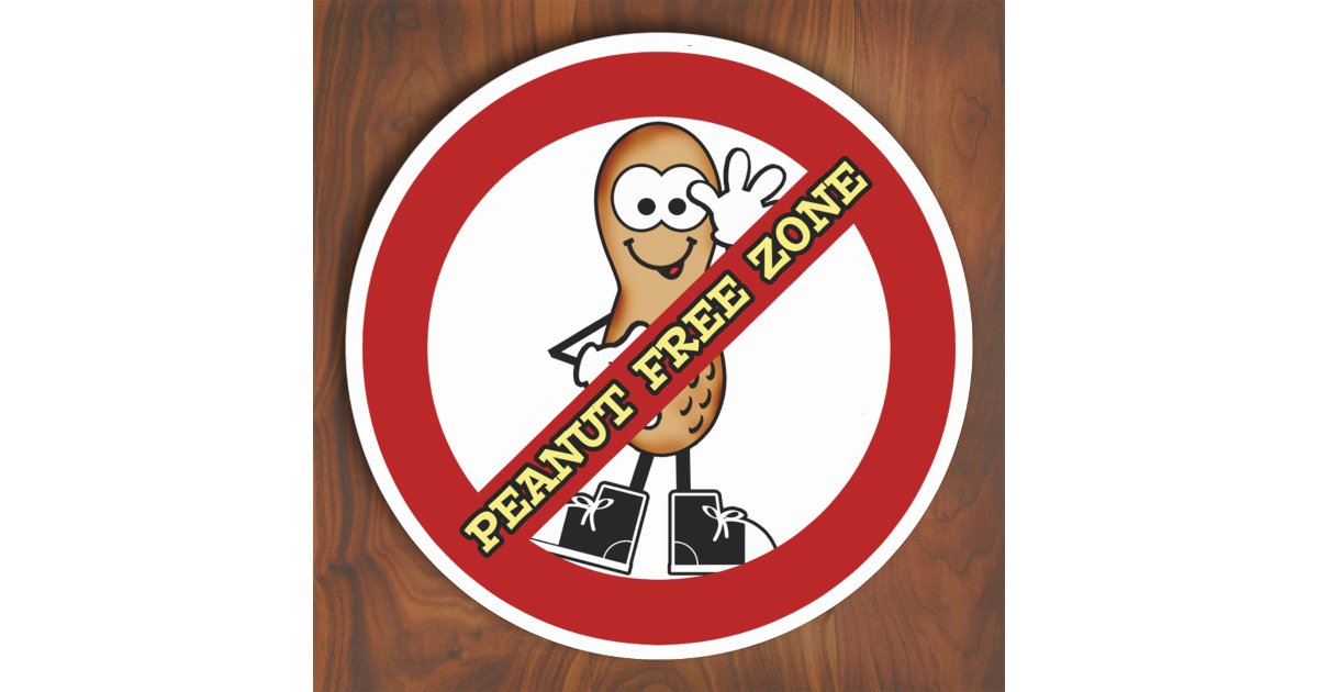Peanut Free Zone Sticker | Zazzle
