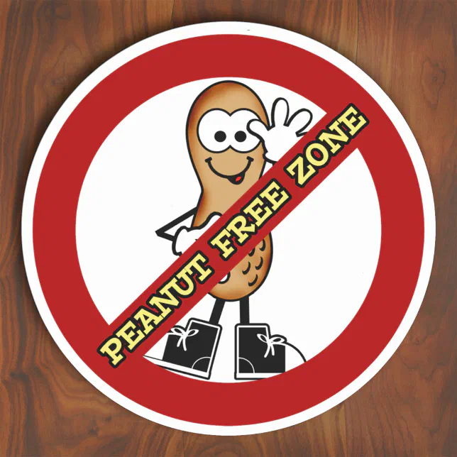 Peanut Free Zone Sticker | Zazzle