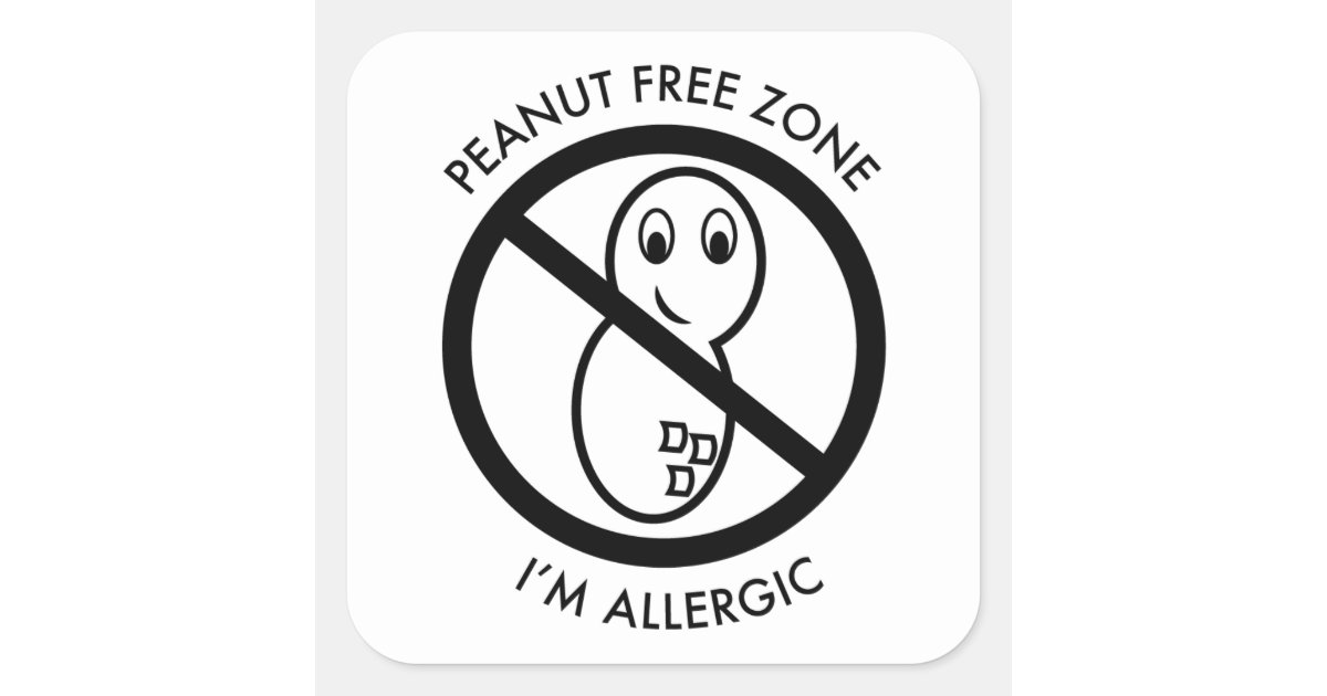Peanut Free Zone Sticker (set of 6) | Zazzle