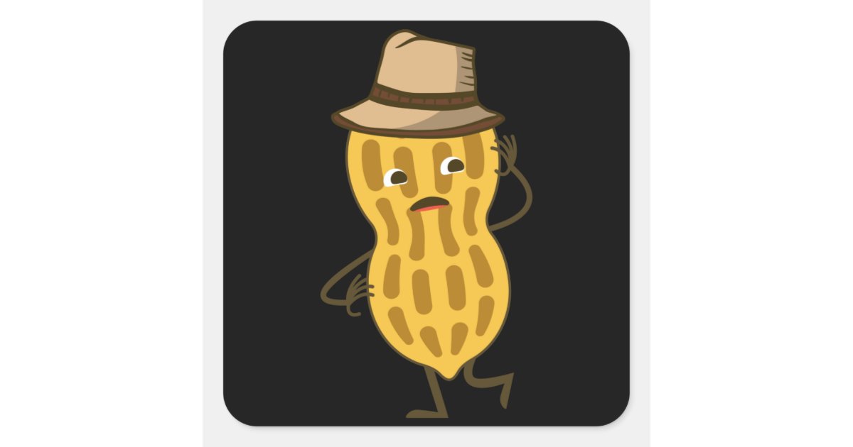 Peanut Funny Square Sticker | Zazzle