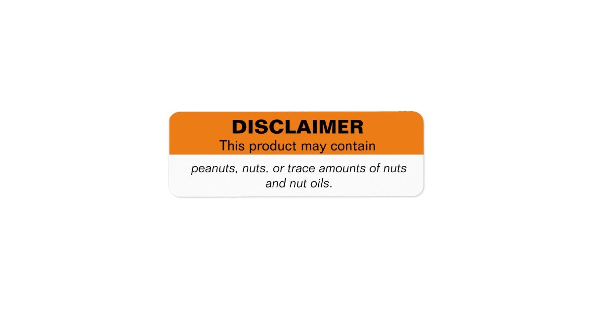Peanut/Nut Disclaimer Vending Label Sticker | Zazzle