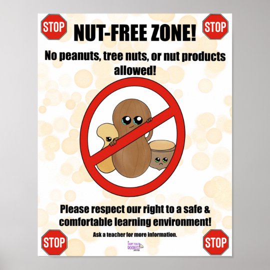 Peanut / Tree Nut Allergy Poster | Zazzle.com