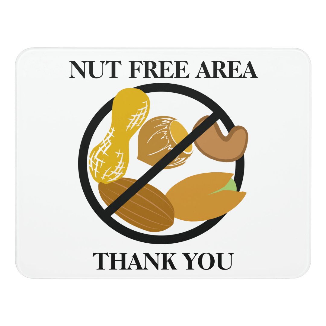 Peanut & Tree Nut Free Area Nut Free School Door Sign | Zazzle
