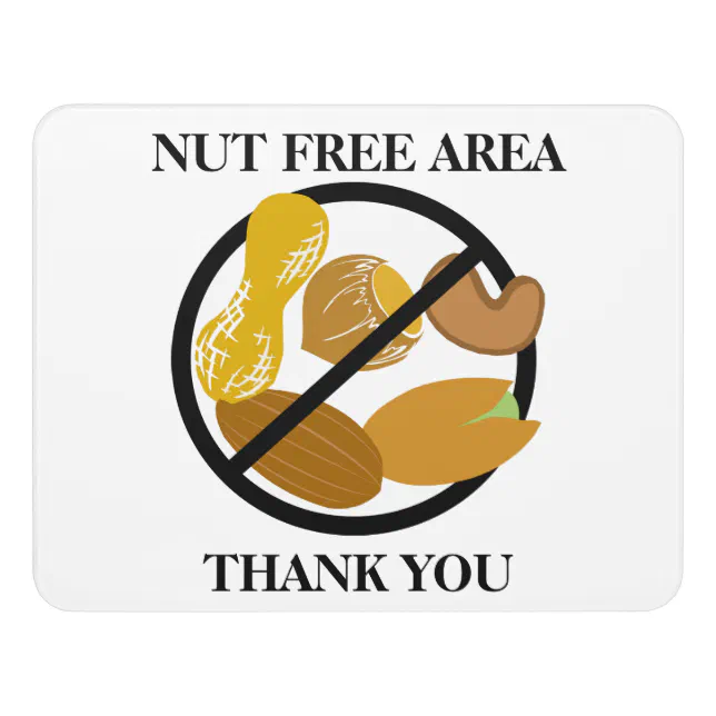 Peanut & Tree Nut Free Area Nut Free School Door Sign | Zazzle