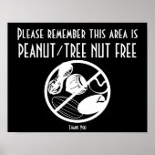 Peanut Tree Nut Free Area Nut Free Zone Poster | Zazzle
