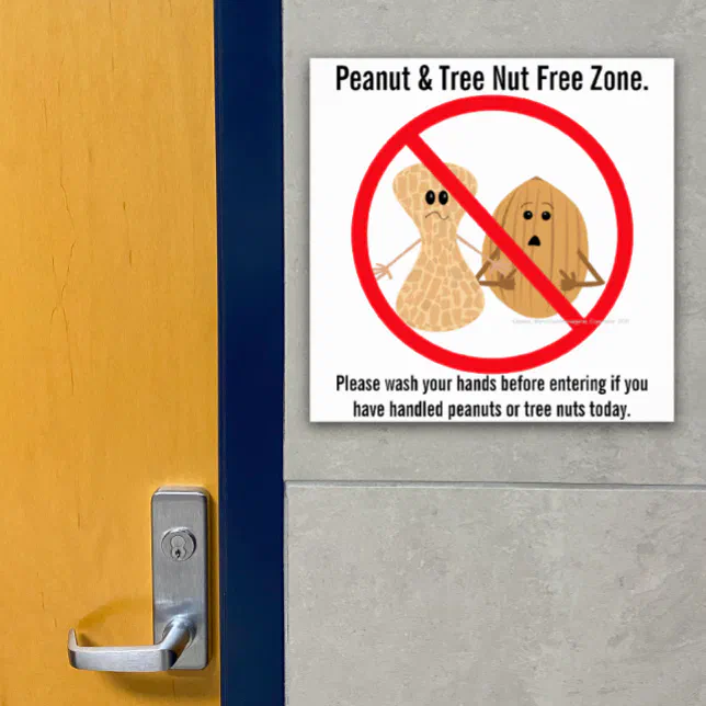 Peanut & Tree Nut Free Zone Food Allergy Print | Zazzle