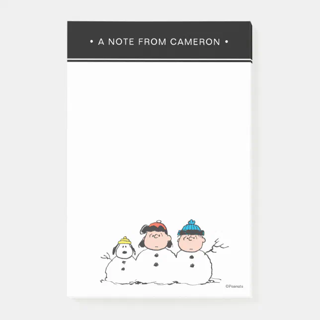 Peanuts | 3 Person Snowman Post-it Notes | Zazzle