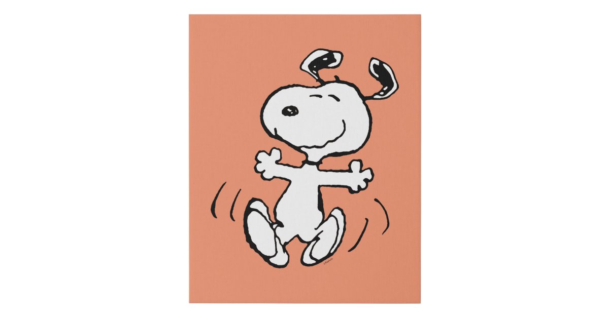 Peanuts | A Snoopy Happy Dance Faux Canvas Print | Zazzle