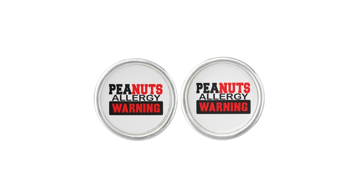 Peanuts Allergy Warning Cufflinks | Zazzle