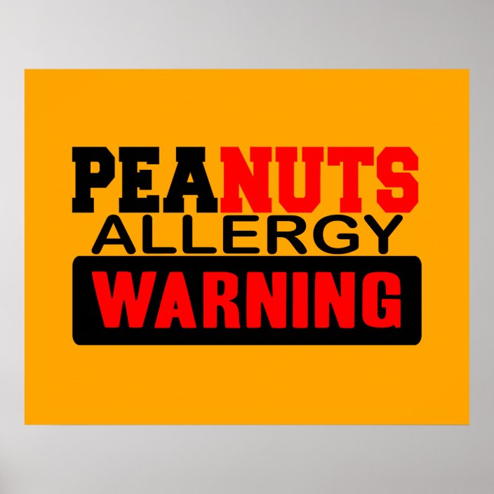 Peanuts Allergy Warning Poster | Zazzle.com