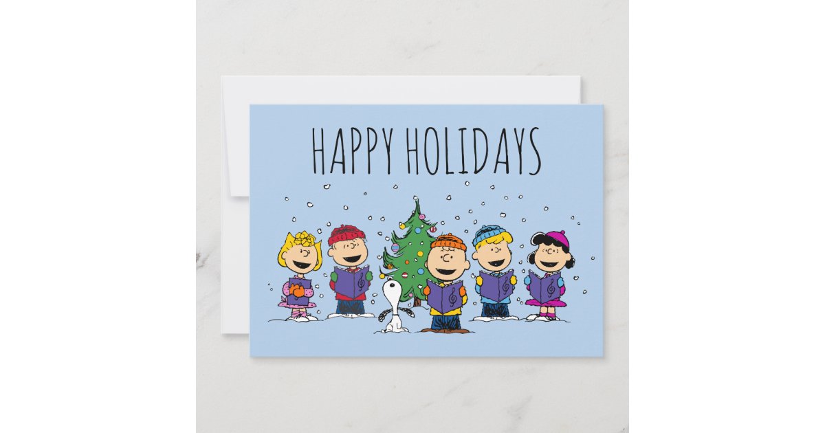 Peanuts | Around the Christmas Tree Holiday Card | Zazzle