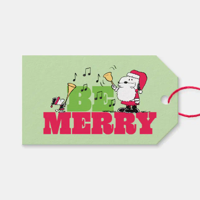 Peanuts | Be Merry Christmas Gift Tags | Zazzle