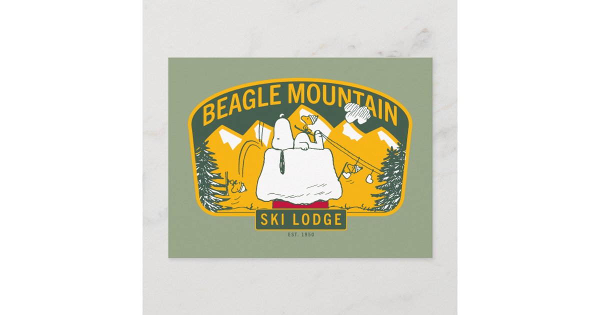 Peanuts | Beagle Mountain Ski Lodge Postcard | Zazzle