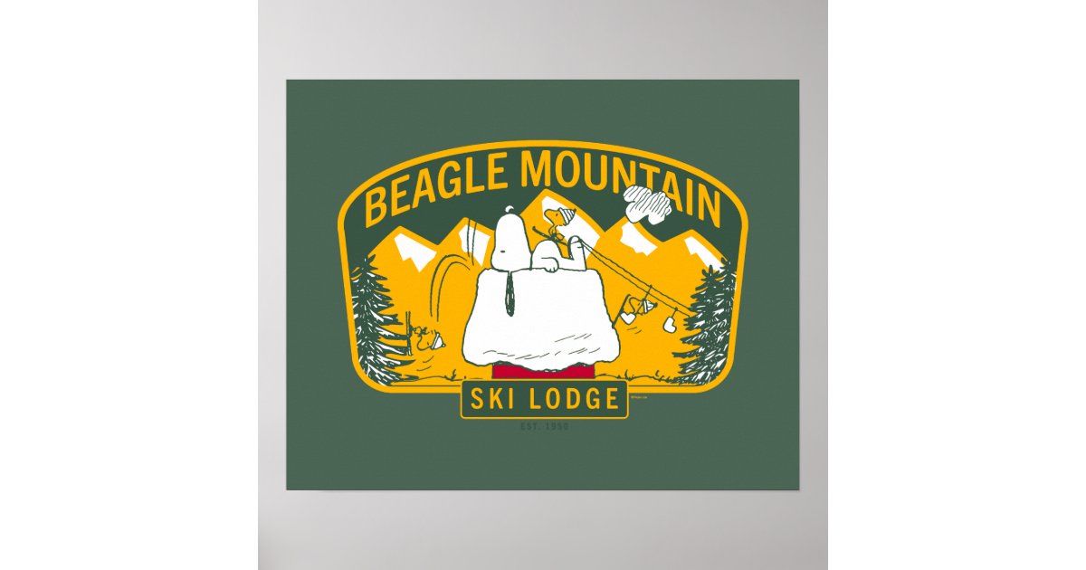 Peanuts | Beagle Mountain Ski Lodge Poster | Zazzle