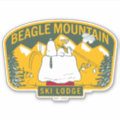 Peanuts | Beagle Mountain Ski Lodge Sticker | Zazzle