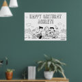 Peanuts Birthday Party Coloring Poster | Zazzle
