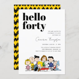 Peanuts Characters - 40th Birthday Invitation | Zazzle