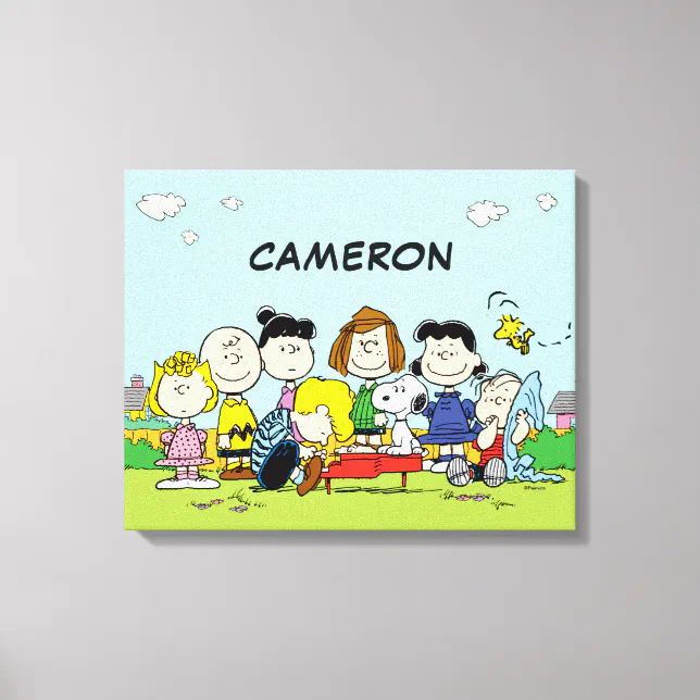 Peanuts | Charlie Brown and Gang | Add Your Name Canvas Print | Zazzle