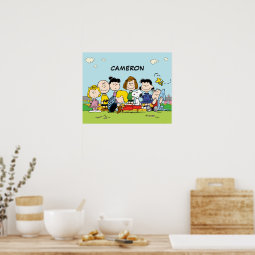 Peanuts | Charlie Brown and Gang | Add Your Name Poster | Zazzle