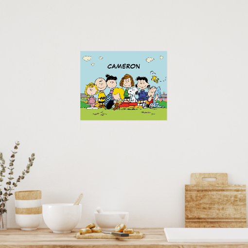 Peanuts | Charlie Brown and Gang | Add Your Name Poster | Zazzle