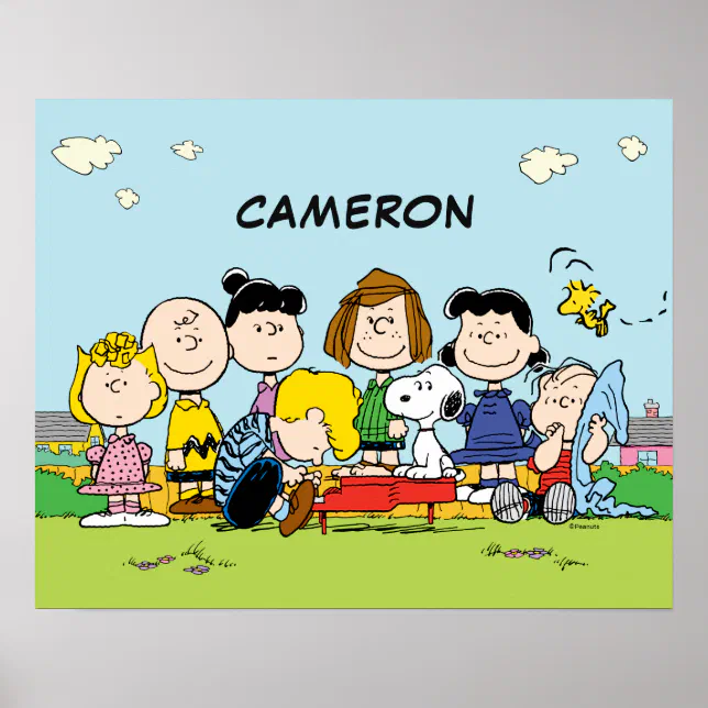 Peanuts | Charlie Brown and Gang | Add Your Name Poster | Zazzle