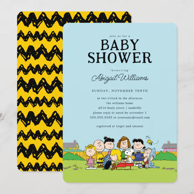 Peanuts | Charlie Brown and Gang Baby Shower Invitation | Zazzle